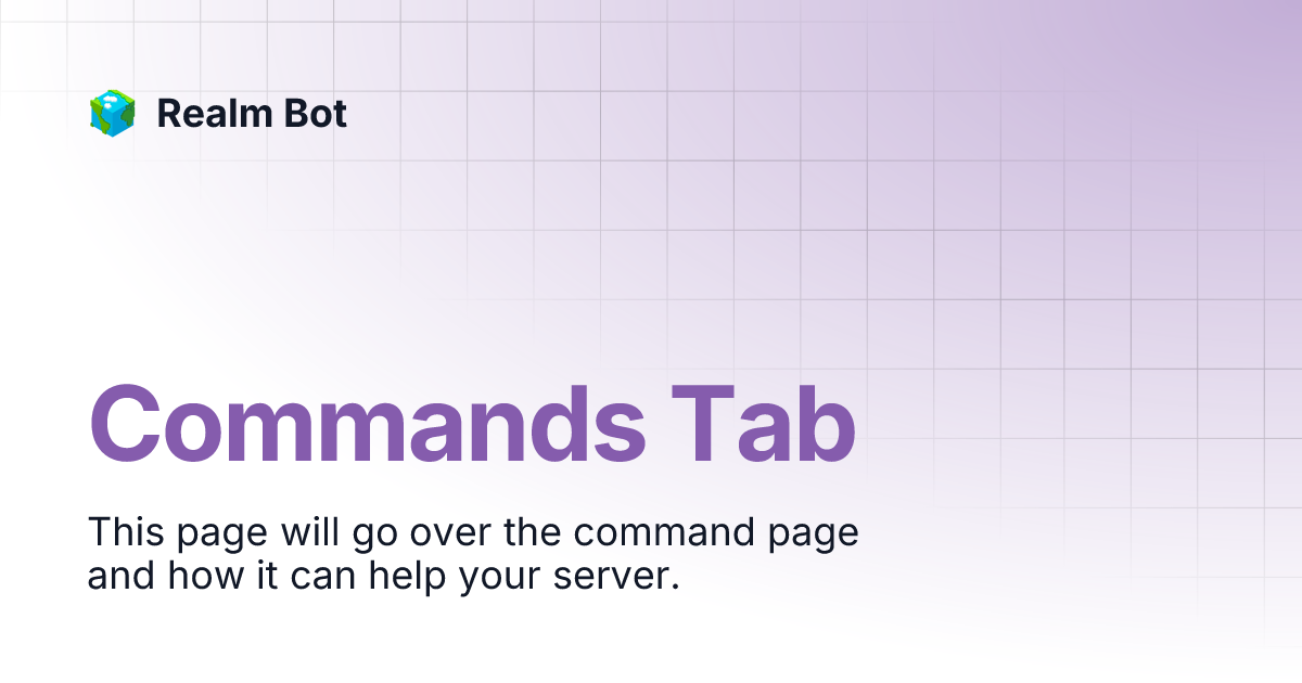 Commands Tab | Realm Bot